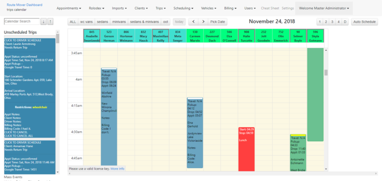 Non Emergency Medical Transport Auto Schedule Software - Route Mover